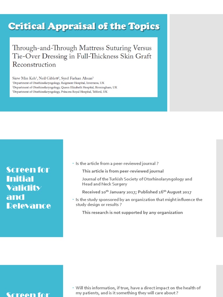 Critical Appraisal of The Topics | PDF | Cohort Study | Randomized ...