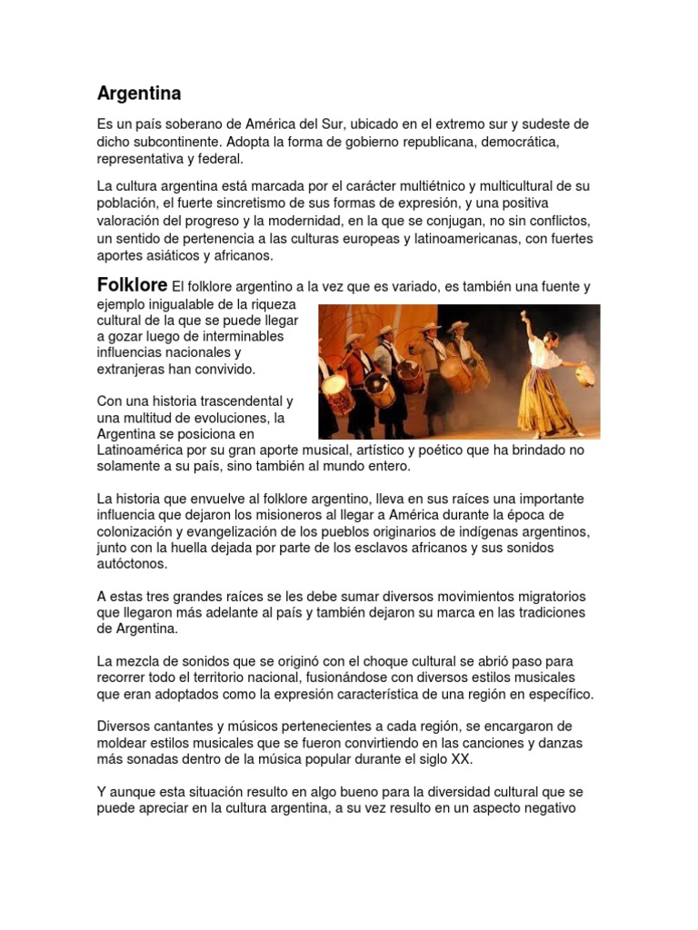 Cultura y Música de Argentina | PDF | Musica Tango | Musica Sudamericana