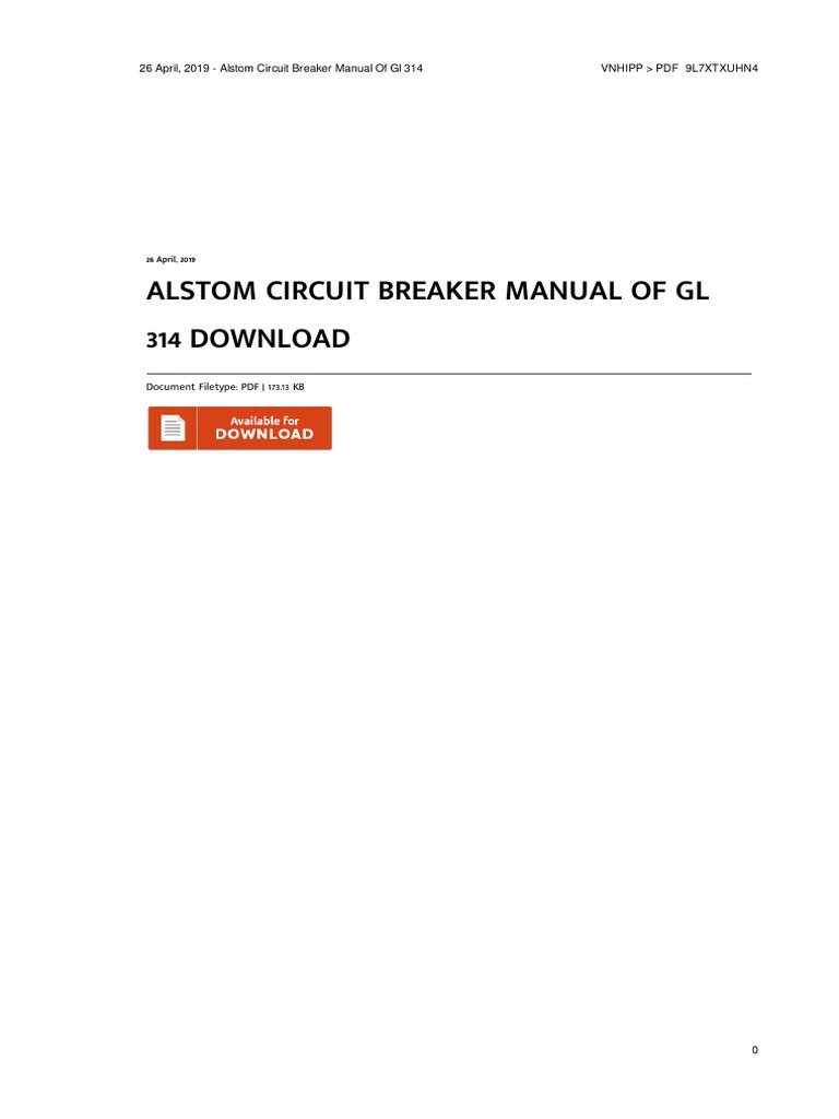 Alstom Circuit Breaker Manual of GL 314 PDF | PDF | Relay | Electrical ...