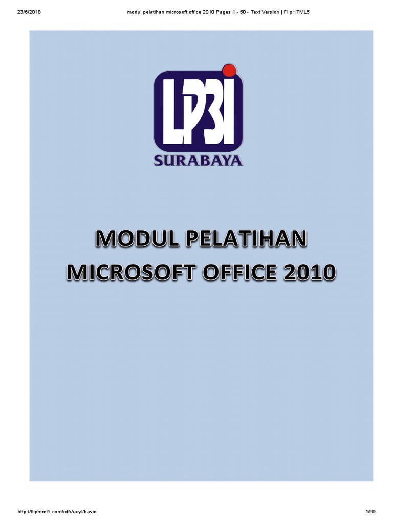 Modul Pelatihan Microsoft Office 2010 Pages 1 - 50 - Text Version ...