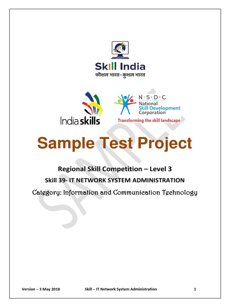 Sample Test Project: Regional Skill Competition - Level 3 | PDF ...
