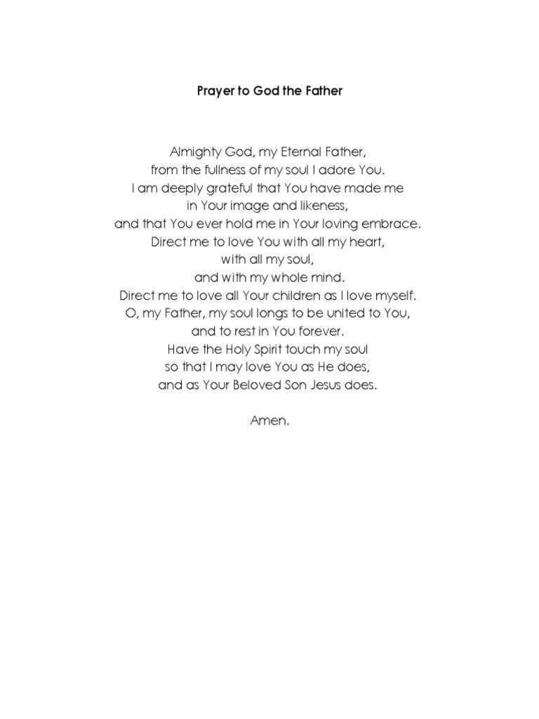 Prayer To God The Father PDF | PDF