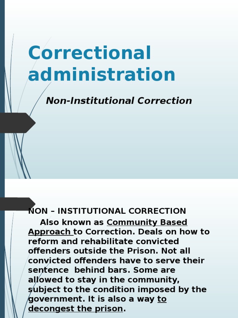 Non Institutional Correction Review | PDF | Pardon | Probation