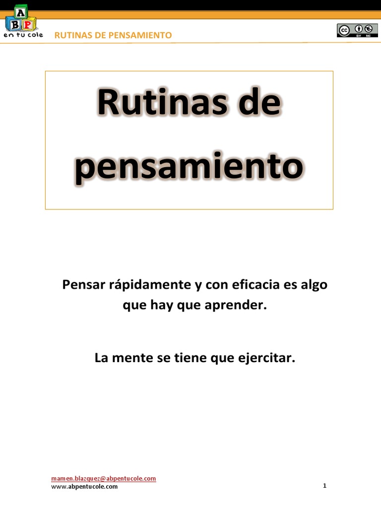 Rutinas de Pensamiento | Descargar gratis PDF | Teoria de la mente ...