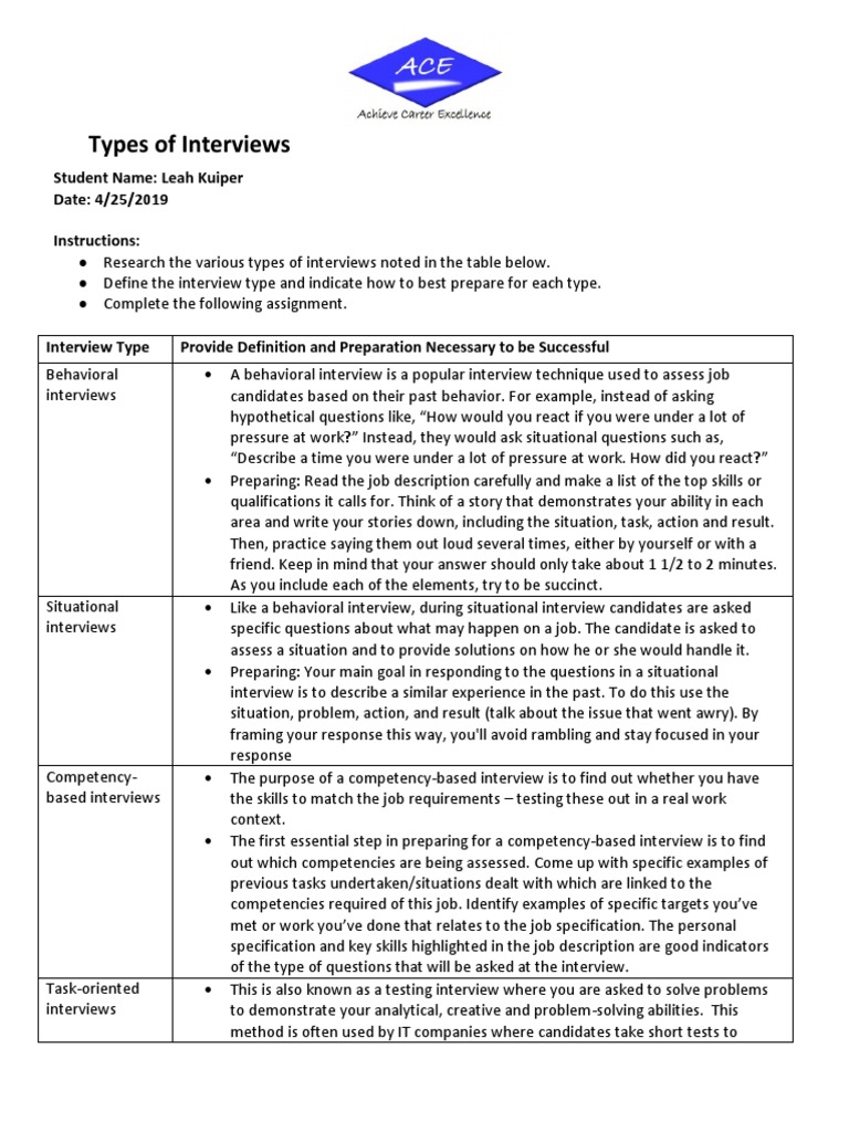 Types of Interviews | PDF | Interview | Competence (Human Resources)
