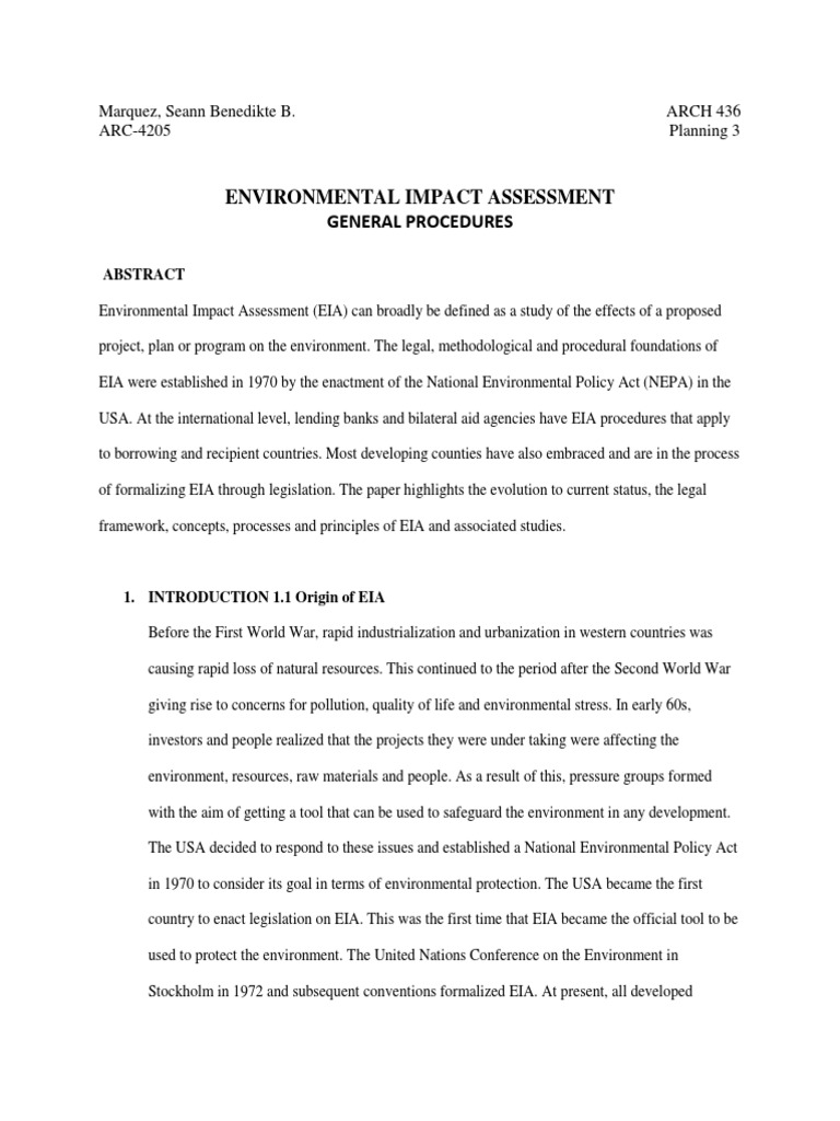 Environmental Impact Assessment | PDF | Environmental Monitoring ...