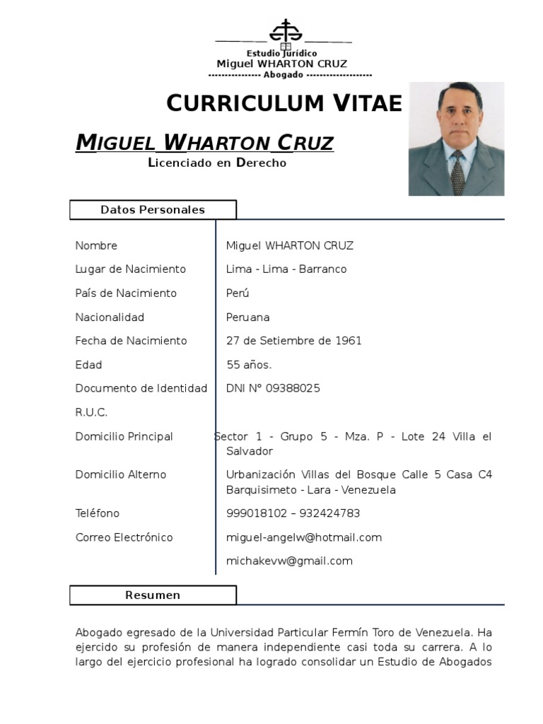 Curriculum Vitae | PDF | Perú | Venezuela