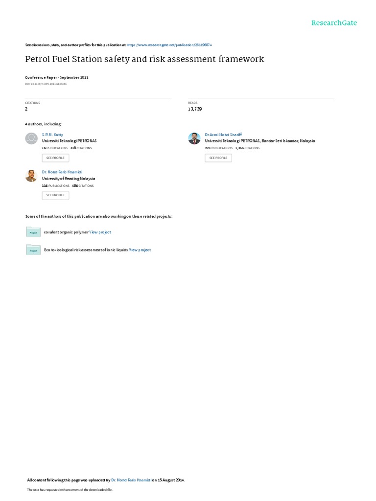 Petrol Fuel Station Safety and Risk Assessment Fra | PDF | Hazards | Risk