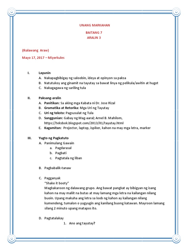 Lesson Plan in Demo | PDF