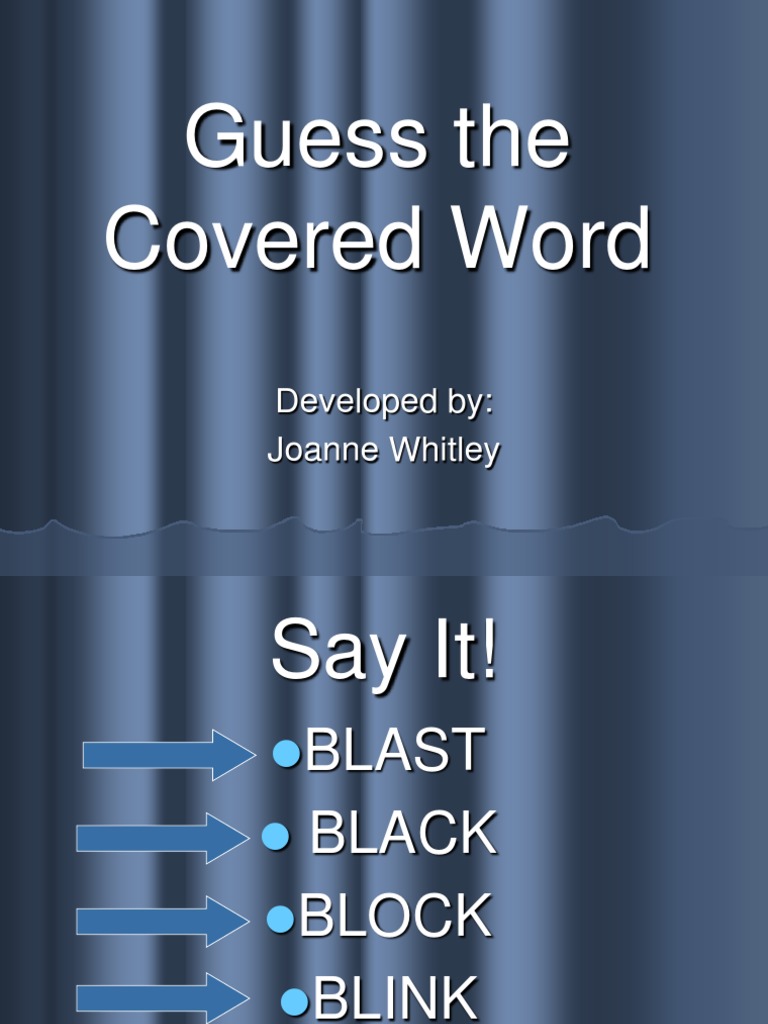 Guess the Covered Word Game | PDF