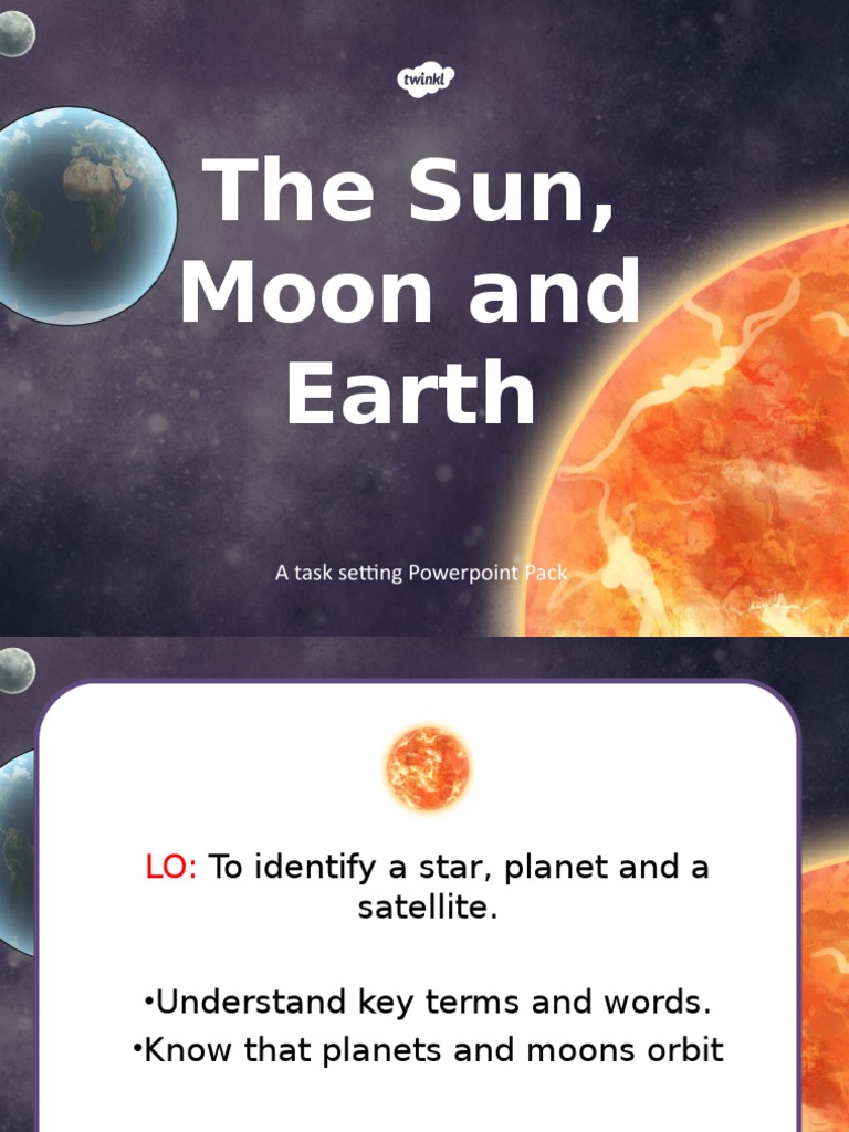 The Sun, Moon and Earth: A Task Setting Powerpoint Pack | Download Free ...