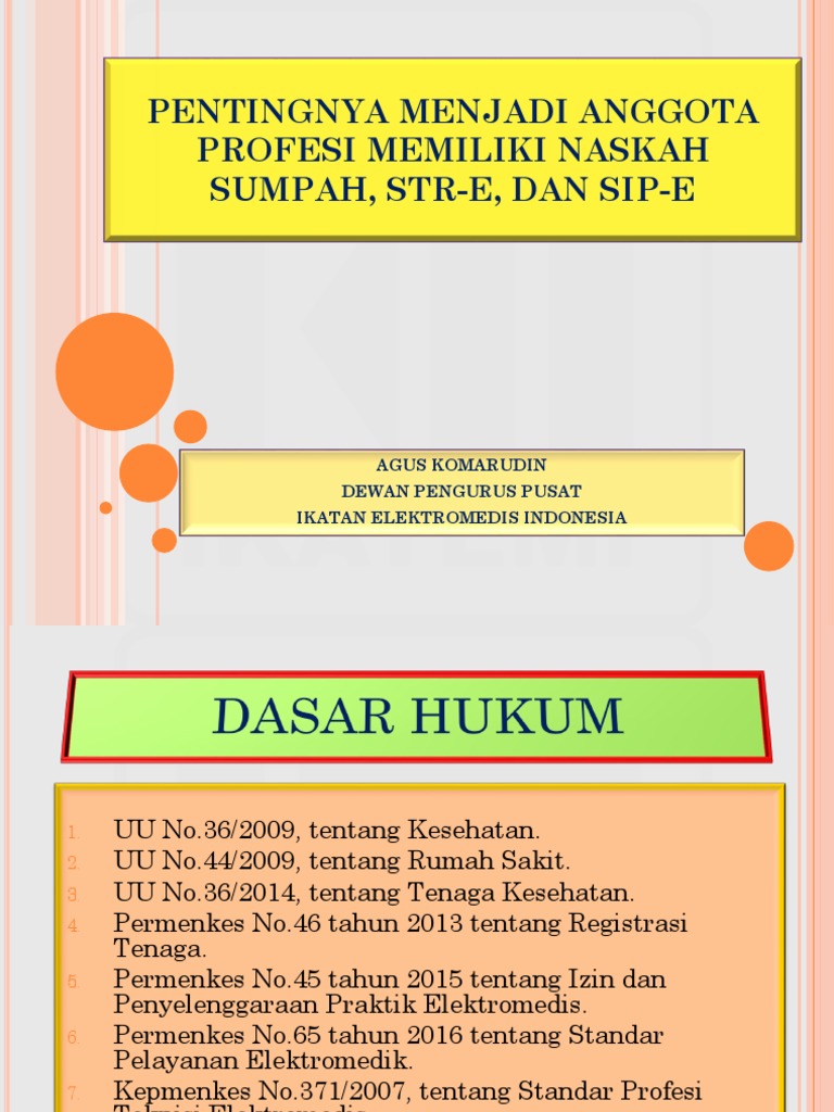 Peran STR dan SIP dalam Elektromedis | PDF