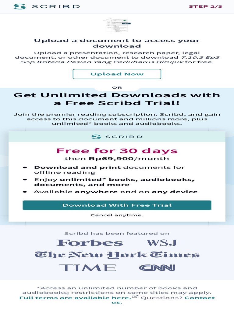 Free For 30 Days: Get Unlimited Downloads With A Free Scribd Trial! | PDF