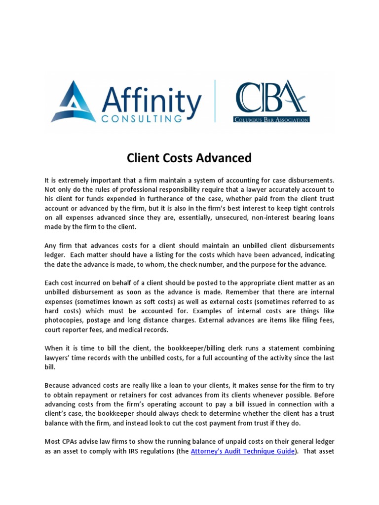 WHITEPAPER - Client Costs Advanced | PDF | Bookkeeping | Business