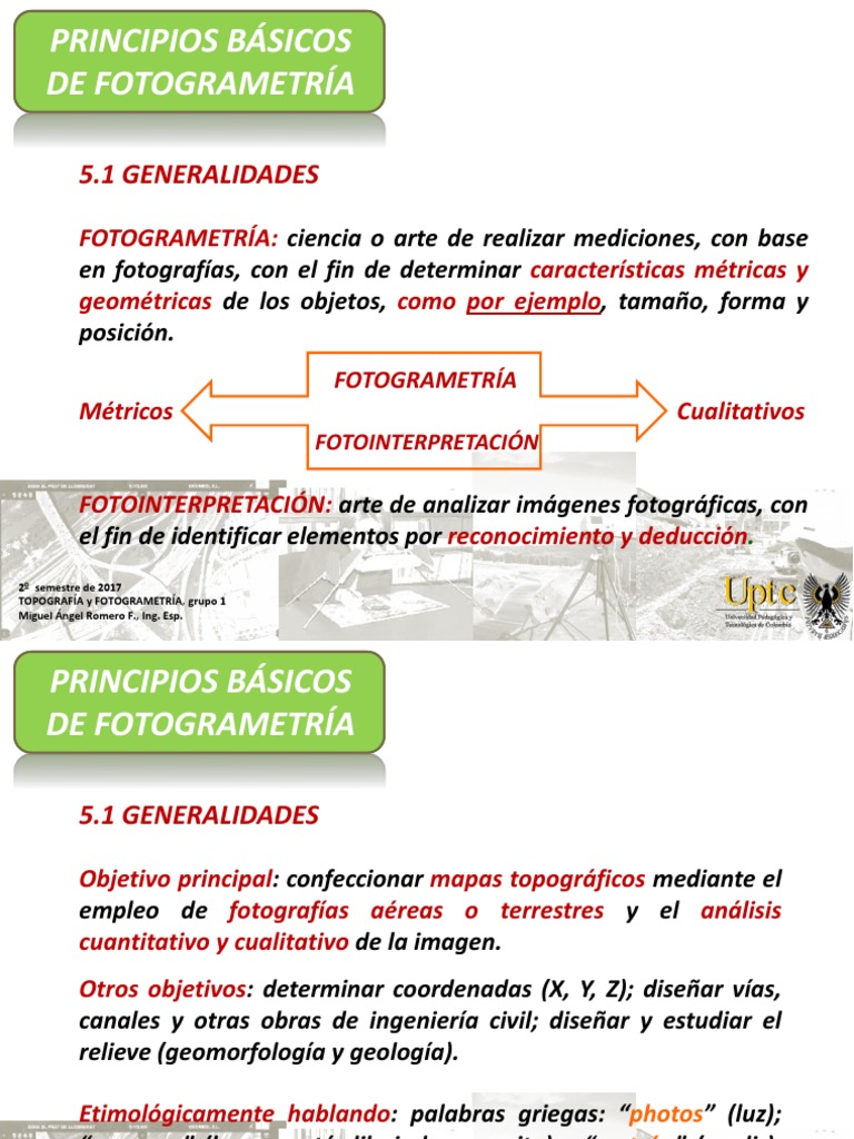 Principios Básicos de Fotogrametría | Mapa | Topografía