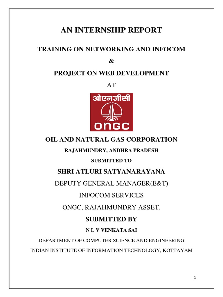 Venkatsai ONGC Report | PDF | Network Topology | Computer Network