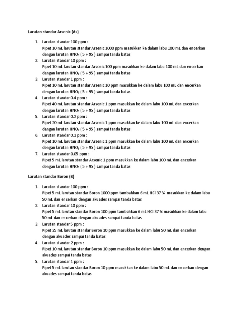 Prosedur Larutan Standar Kimia | PDF