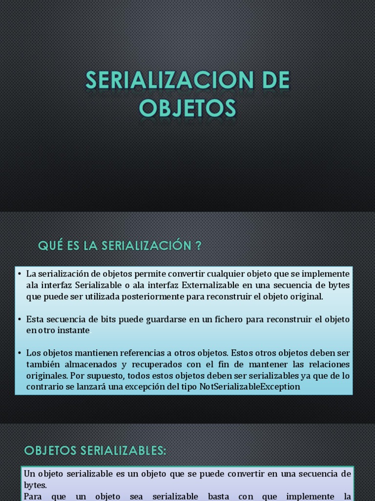 Serializacion de Objetos | PDF | Objeto (informática) | Java (lenguaje ...
