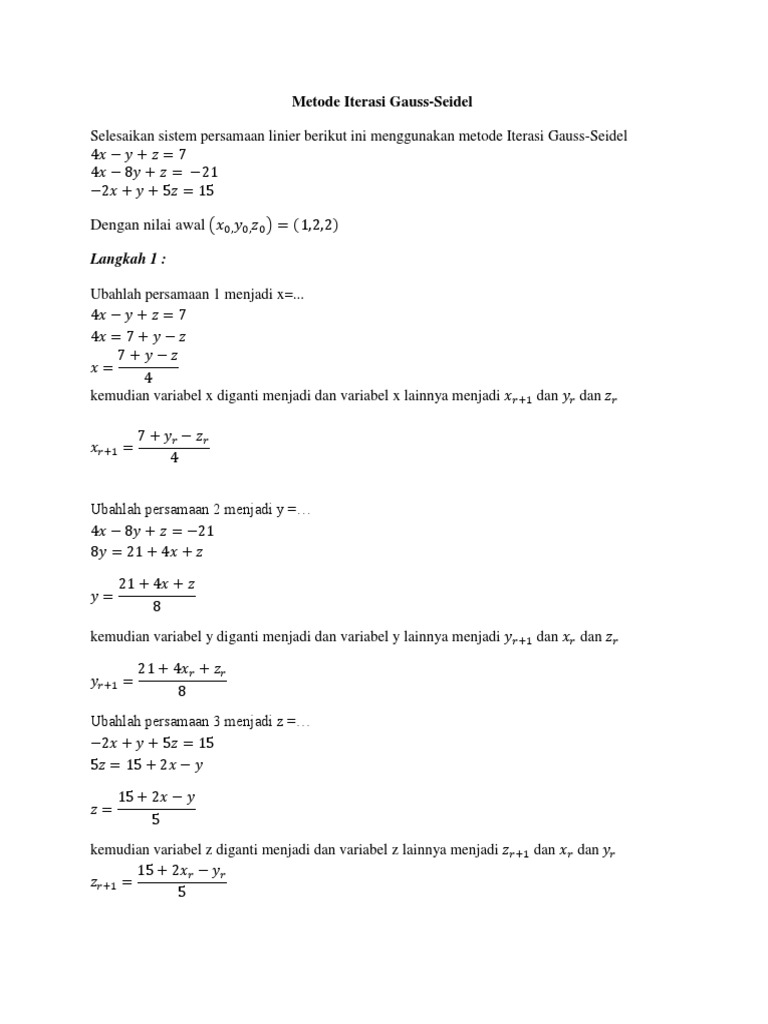 Metode Iterasi Gauss | PDF