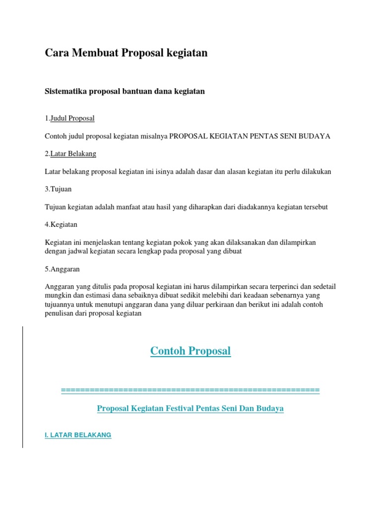Cara Membuat Proposal Kegiatan | PDF | Ilmu Sosial