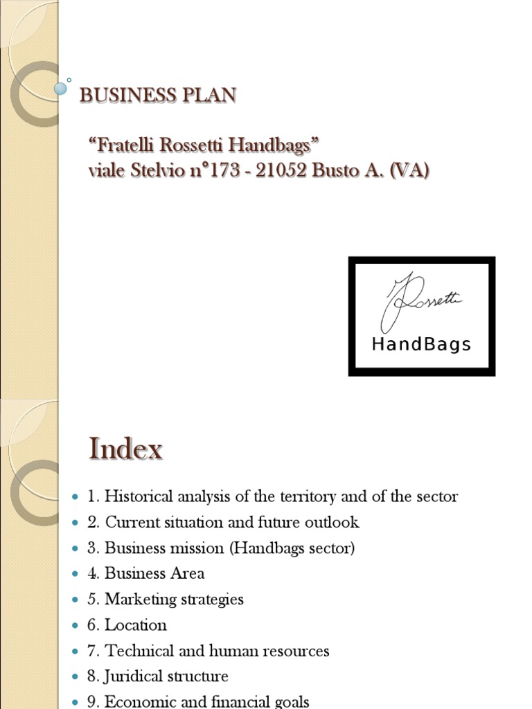 Business Plan For Handbags PDF | PDF | Retail | Handbag