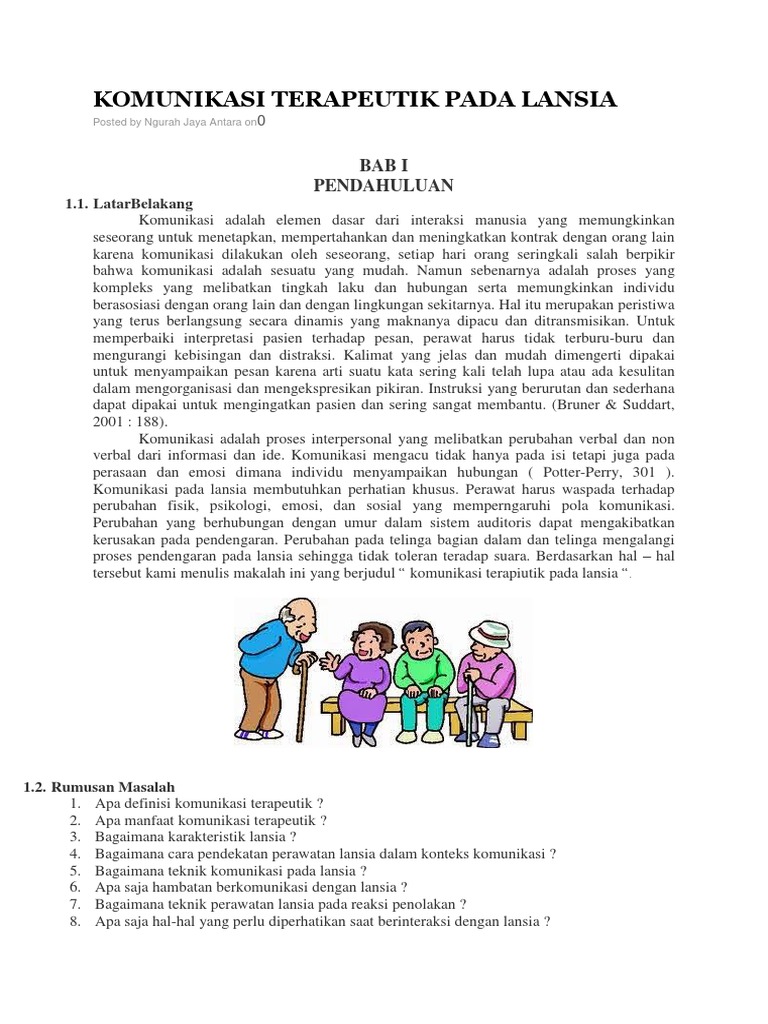 Komunikasi Terapeutik Pada Lansia | PDF