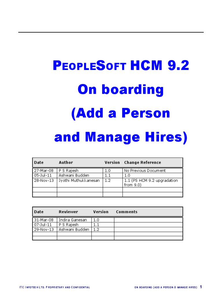 Onboarding New Employees in PeopleSoft HCM 9.2: A Guide to Adding ...
