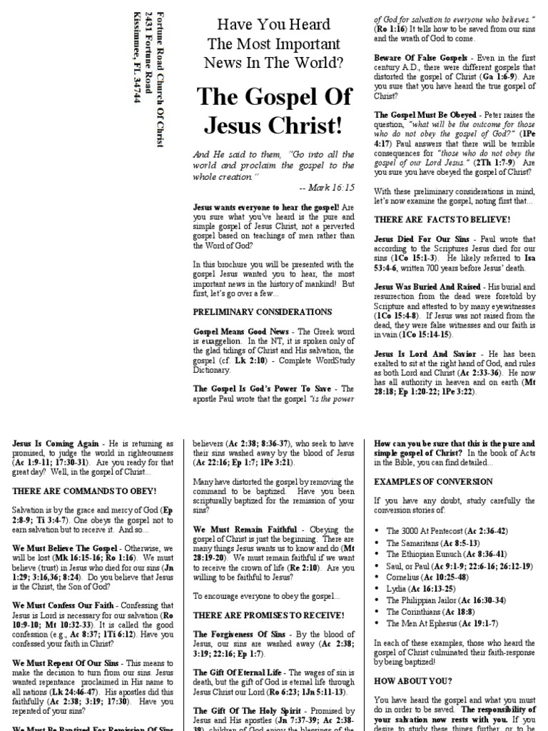 02 The Gospel of Jesus Christ | PDF | The Gospel | Baptism