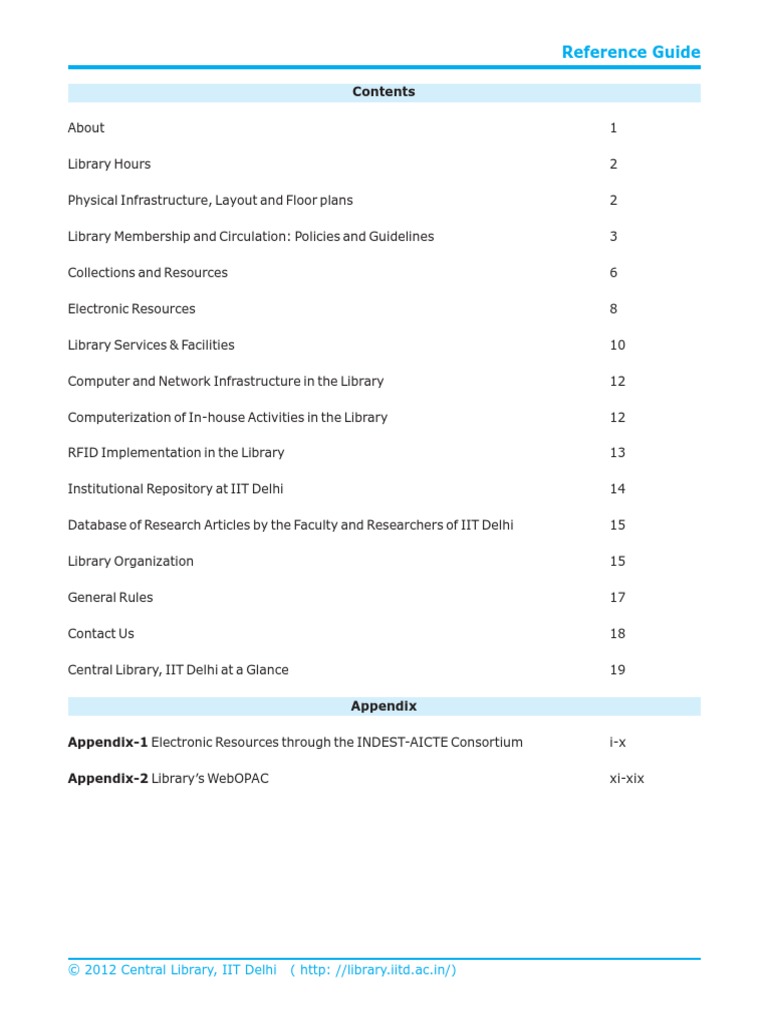 Reference Guide: © 2012 Central Library, IIT Delhi (HTTP: //library ...
