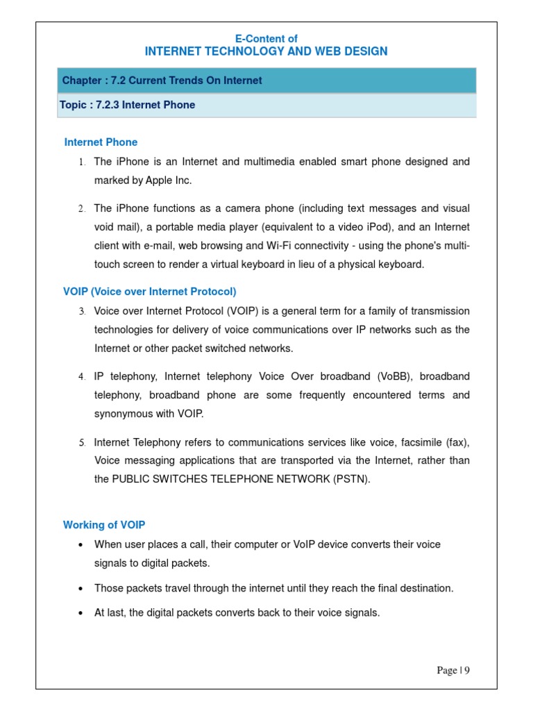 Internet Technology and Web Design: Chapter: 7.2 Current Trends On ...