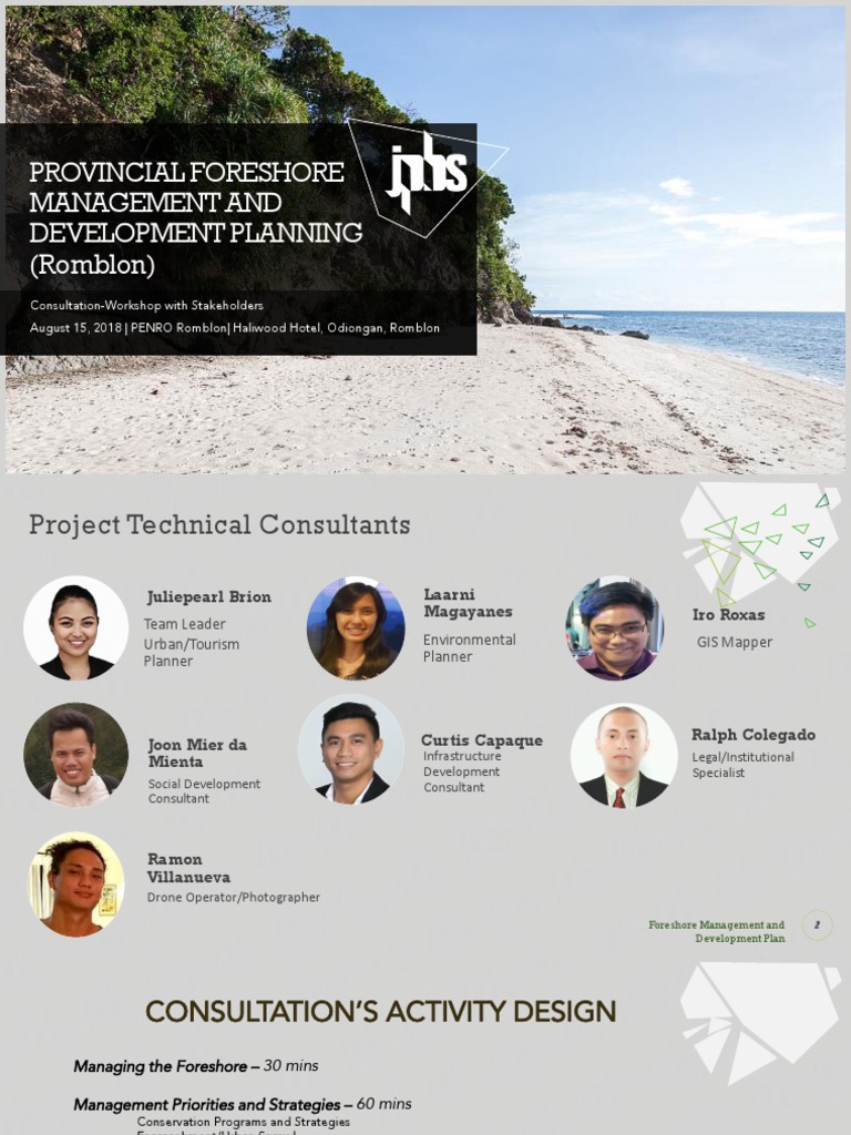Foreshore Management and Development Plan - Workshop - Romblon PDF ...