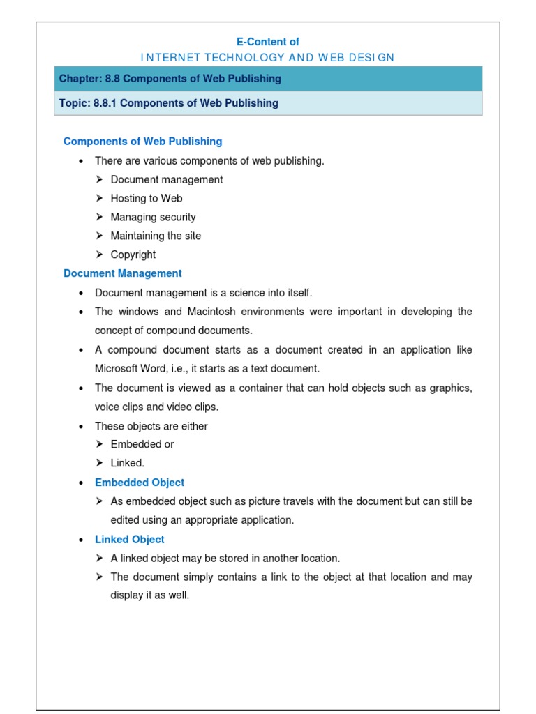 Components Of Web Publishing Pdf
