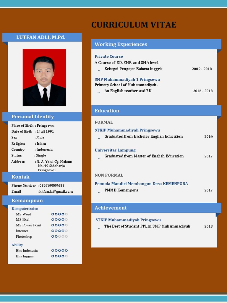Contoh CV Dari Word | PDF
