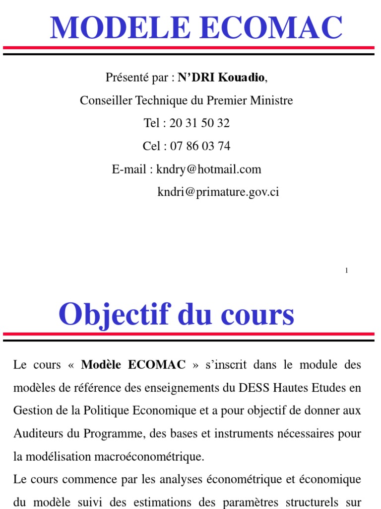 G ®N ®ralit ® | PDF | Prévision économique | Macroéconomie