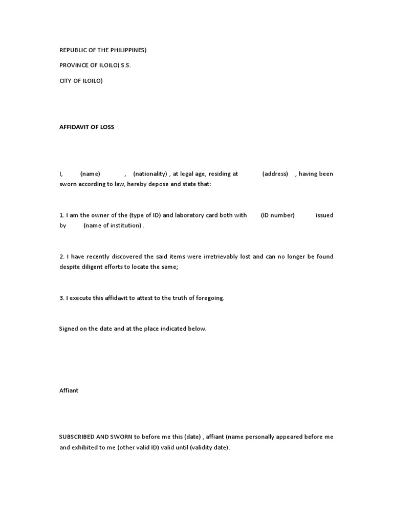 Affidavit Format | PDF