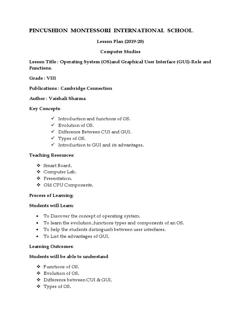 MS Lesson Plan 6,7,8 CS | PDF