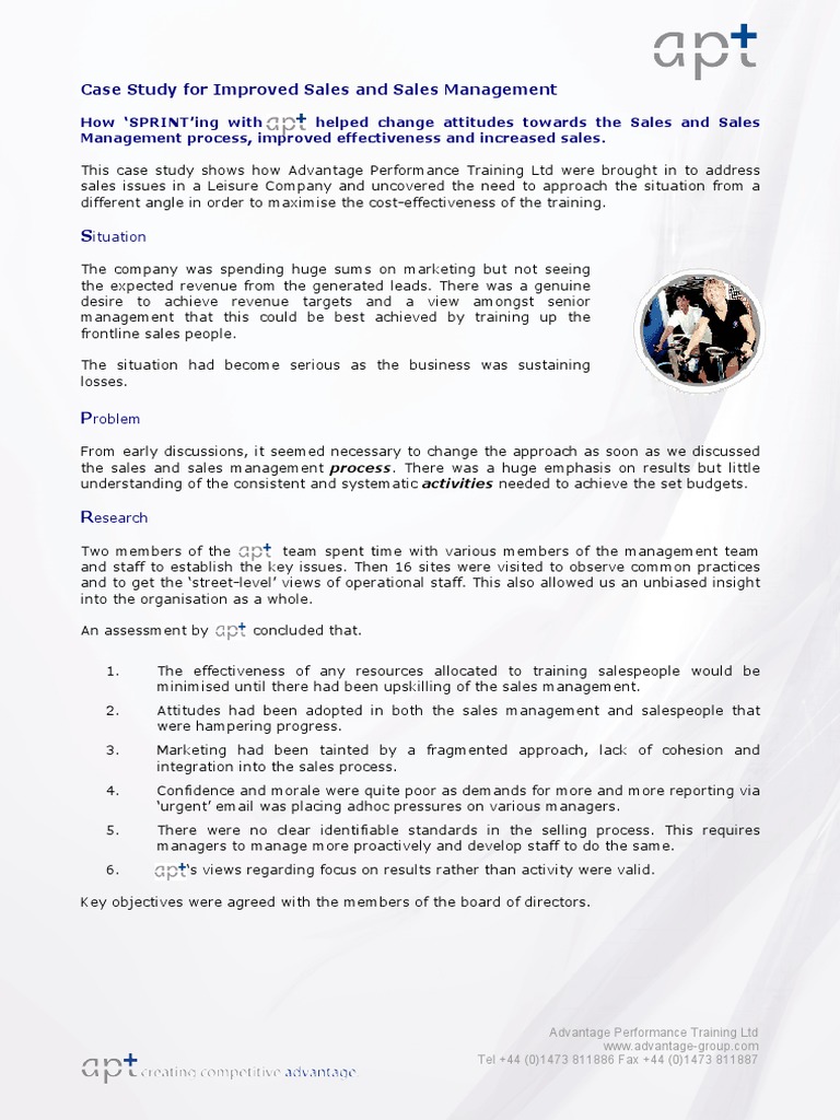 Case Study Sales and Sales Management PDF | PDF | Sales | Marketing