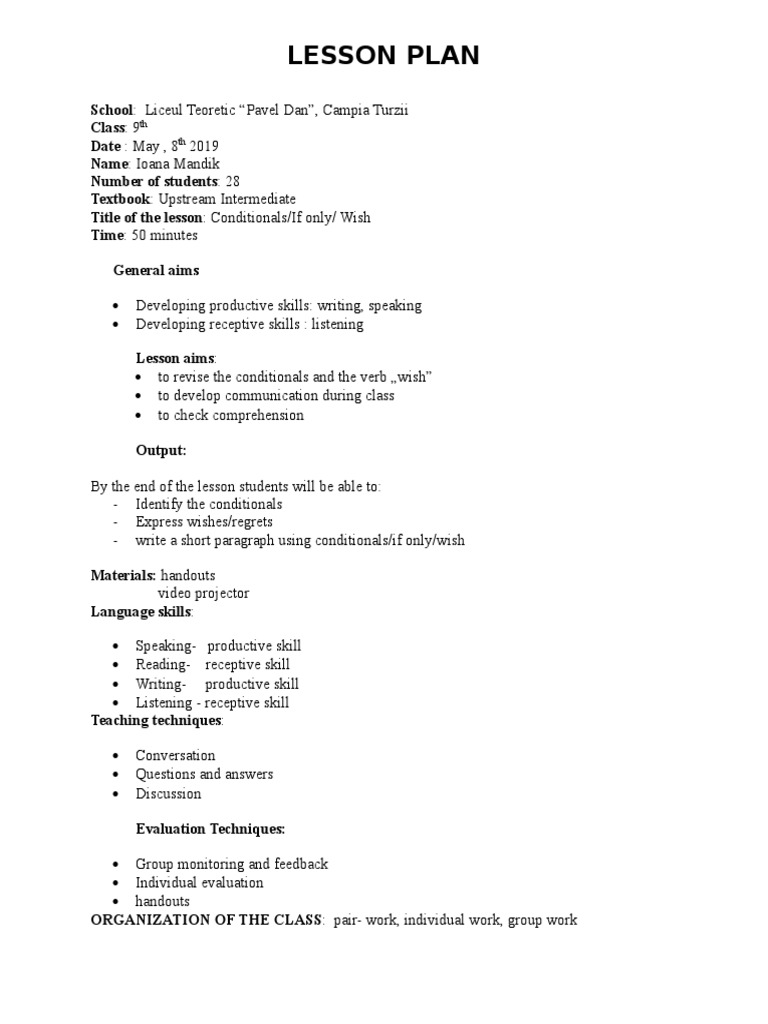 Lesson Plan 9b | PDF | Educational Psychology | Behavior Modification
