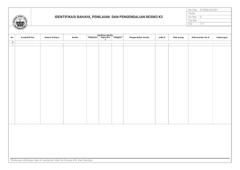 27 Form Identifikasi Bahaya, Pengendalian Dan Penilaian Resiko K3 | PDF