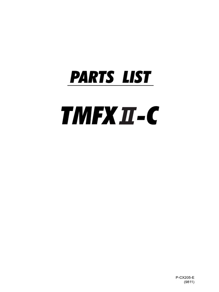 Parts List and Assembly Diagram for TMFX II-C Sewing Machine Frame ...