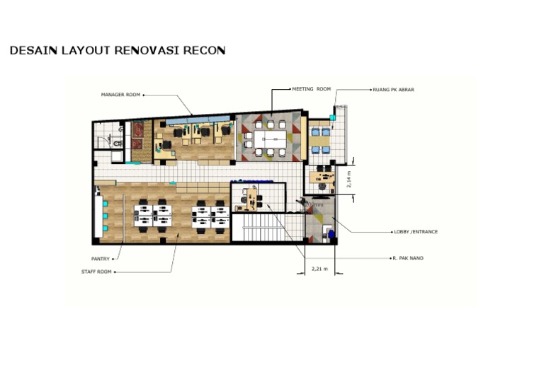 Desain Layout Renovasi Recon: Ruang PK Abrar Meeting Room Manager Room ...
