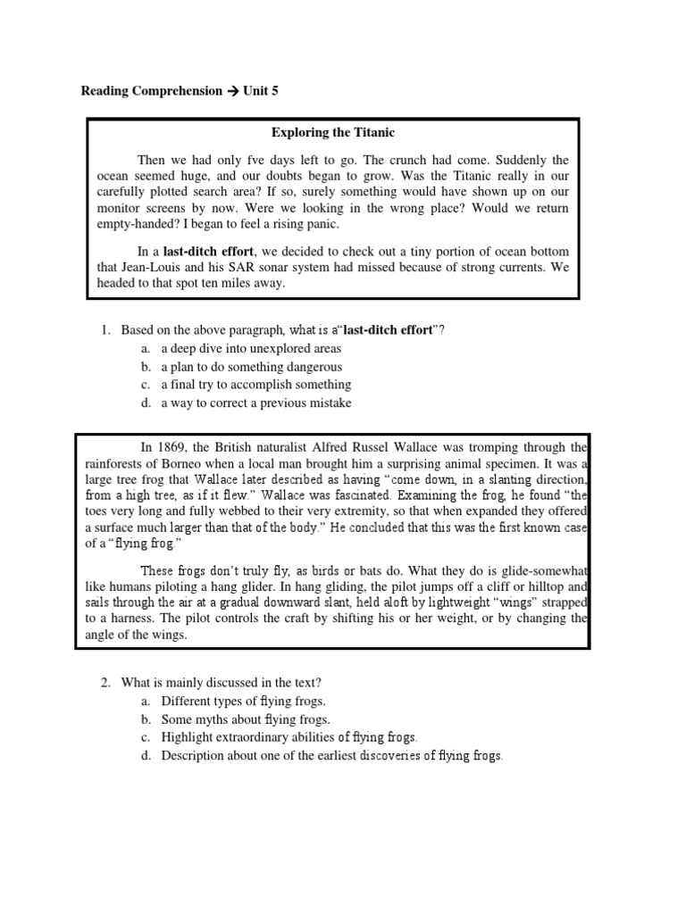 Reading Comprehension Unit 5 | PDF | Obesity | Body Mass Index