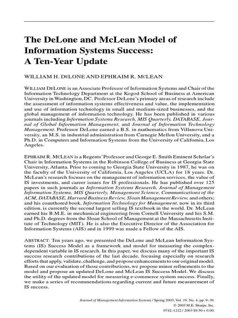 Delone Mclean PDF | PDF | E Commerce | Causality