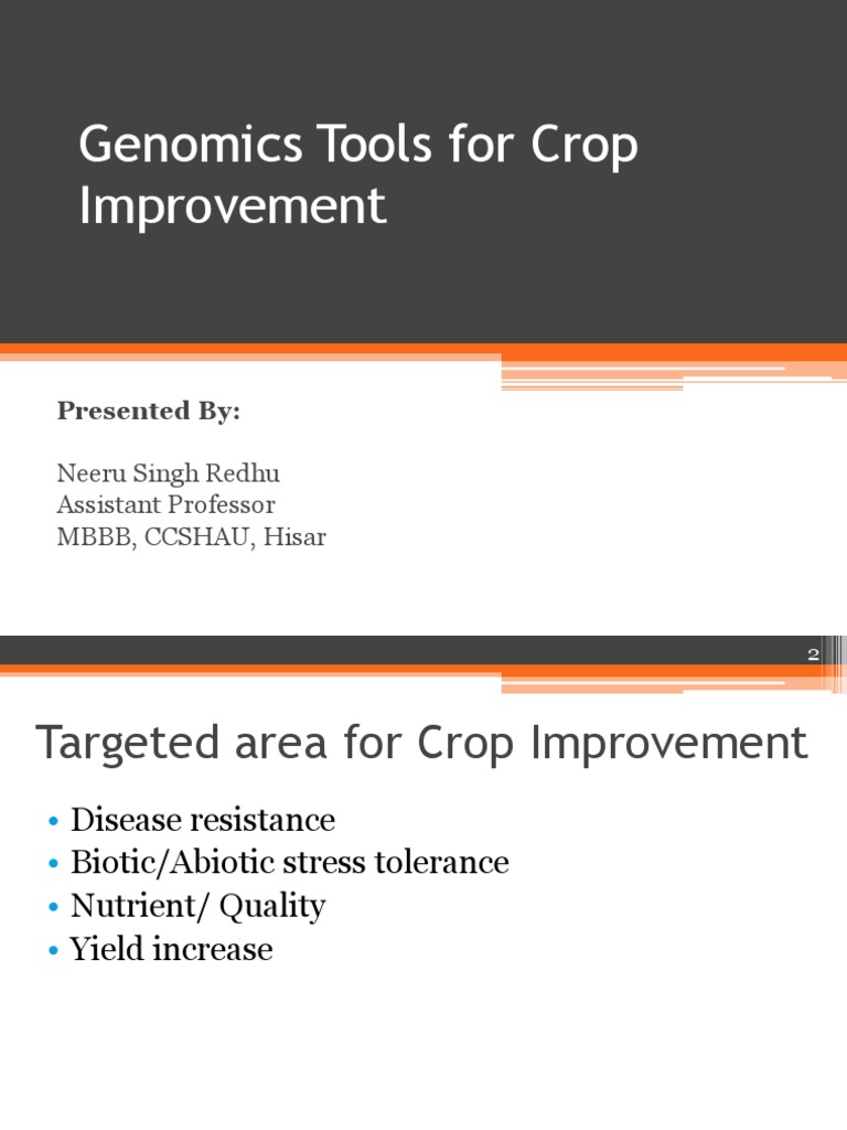 Genomic Tools For Crop Improvement | PDF | Dna Sequencing | Gene Expression