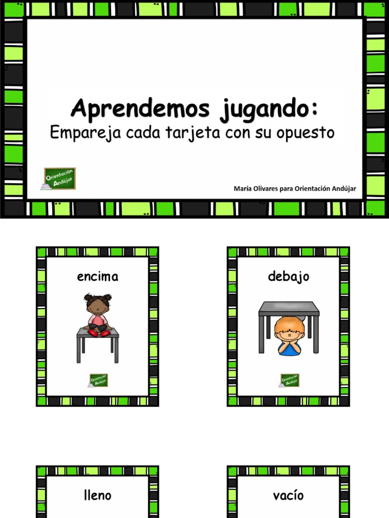 Tarjetas de Opuestos para Imprimir | PDF