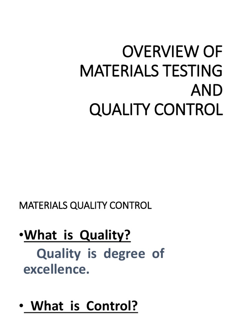 Material Testing Quality Control | PDF | Specification (Technical ...
