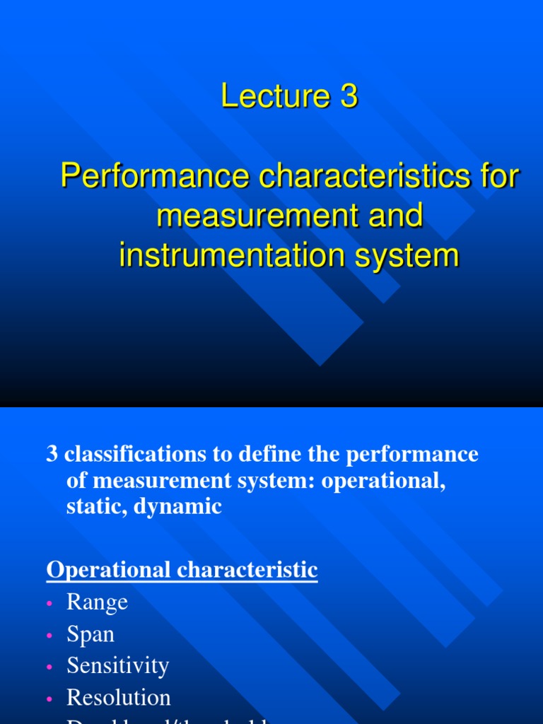 Performance Characteristics For Measurement and Instrumentation System | PDF | Accuracy And ...