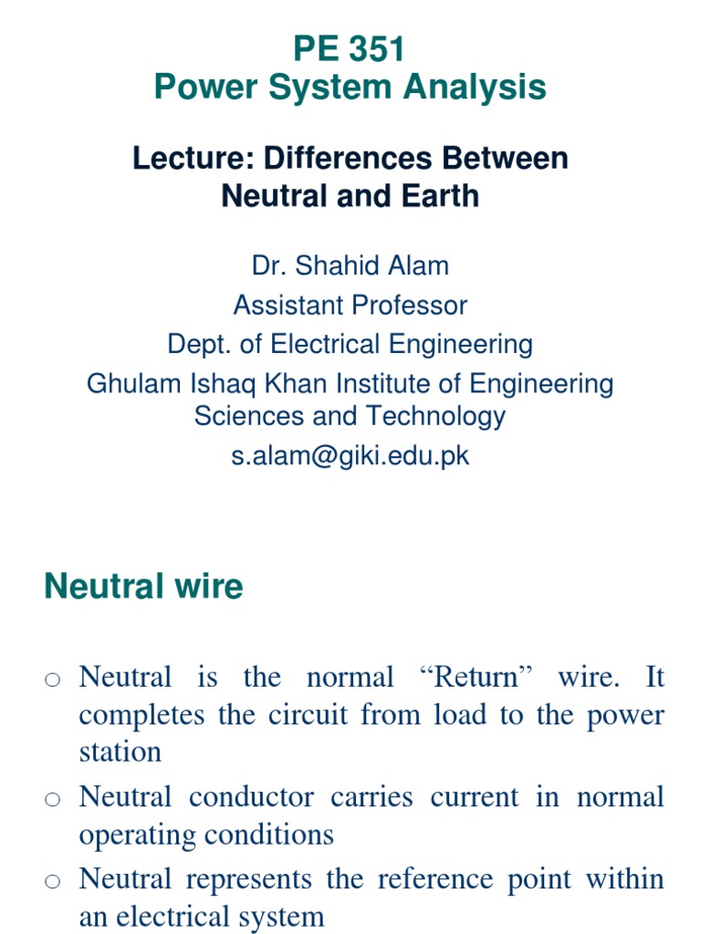 Difference Between Ground and Neutral | PDF | Power Engineering ...
