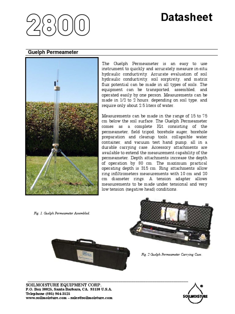Guelph Permeameter Guide | PDF | Soil | Vacuum