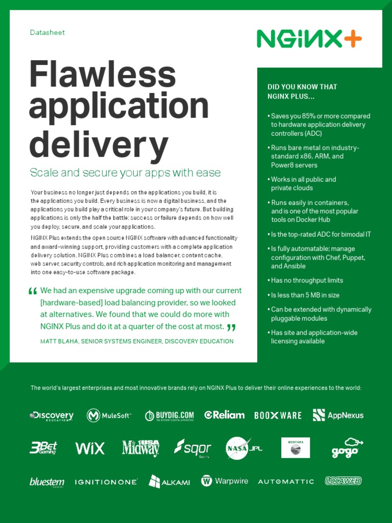 Nginx Plus Datasheet | PDF | Load Balancing (Computing) | Hypertext ...